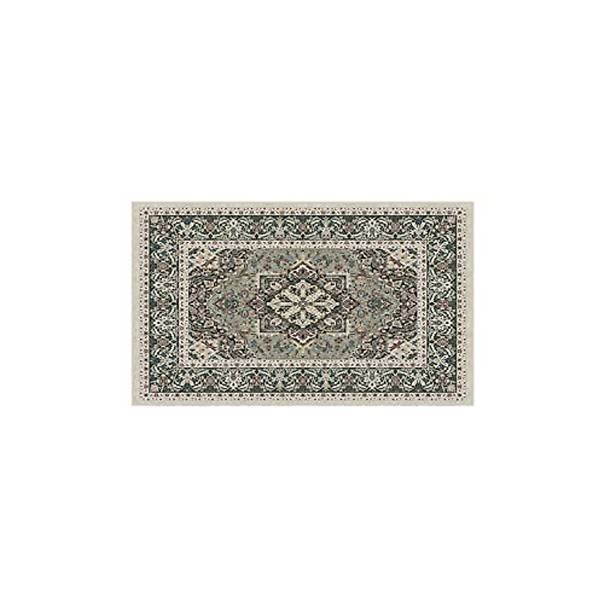 RUGGABLE Hendesi Heriz Washable Rug - Perfect Vintage Area Rug for Living Room Bedroom Kitchen - Pet & Child Friendly - Stain & Water Resistant - Sage 3'x5' (Standard Pad)