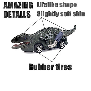 ZHFUYS Dinosaur Toy car,boy Toys Age 3 to 12 Toy Dinosaur 5.3 Inch Toys for 3,4,5,6,7,8,9,10,11,12 Year Old Boys Full-Form Dino car Toy,6 Pack