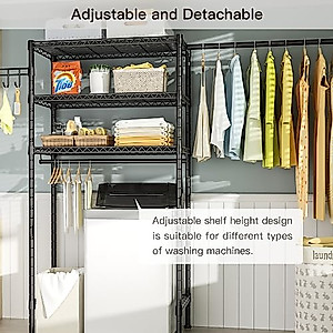 Ulif Laundry Room Organizers and Storage System, Heavy-Duty Mounted on the Wall Garment Rack with Adjustable Shelves and Expandable Hanger Rod for Bedroom and Laundry Room 13.4”D x (4.9 - 6.3 ft.)W x 79.3”H