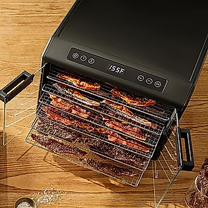 Excalibur Electric Food Dehydrator Select Series 6-Tray with Adjustable Temperature Control Includes Chrome Plated Drying Trays Stainless Steel Construction and Glass French Doors, 700-Watts, Black