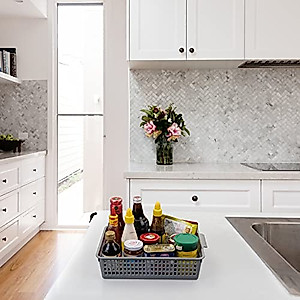 Qqbine A4 Plastic Storage Basket Tray, Classroom Paper Baskets, 6 Packs