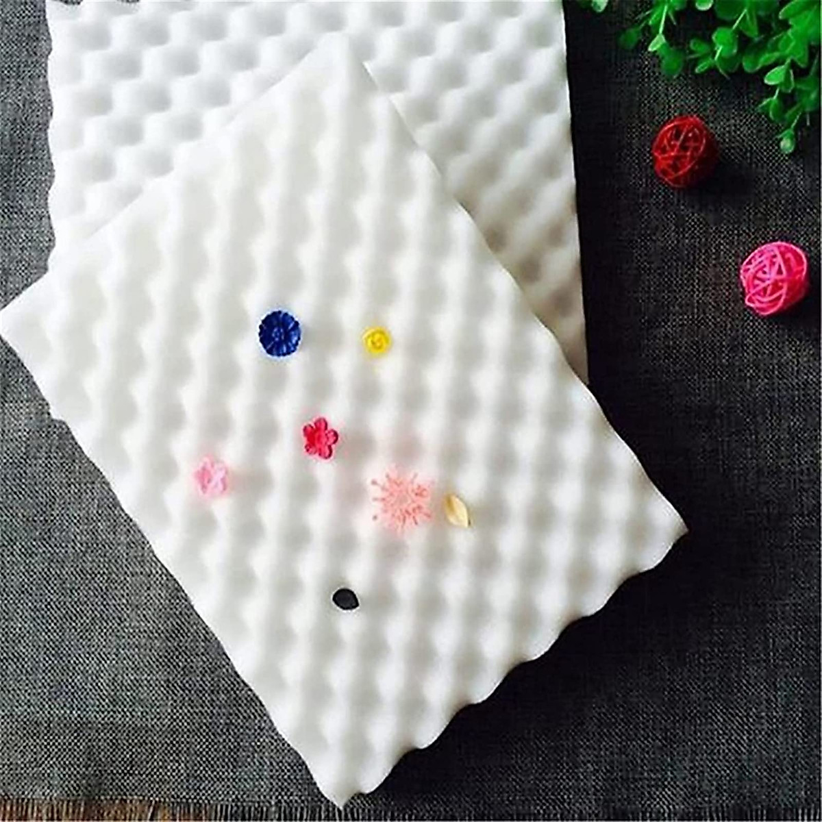 ZHENYANG CAREG 6Pcs Fondant Shaping Sponge Pad Sugar Flower Paste Modeling Foam Tray Wave Sponge Mat Cake Decorating Tools (Color : Yellow)