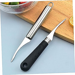 Angoily 2pcs Shrimp Thread Cutter Lobster Shrimp Peeling Tool Seafood Picks Shrimp Cleaner Tool Shrimp Line Cleaner Kitchen Gadgets Stainless Steel Peeling Machine Seafood