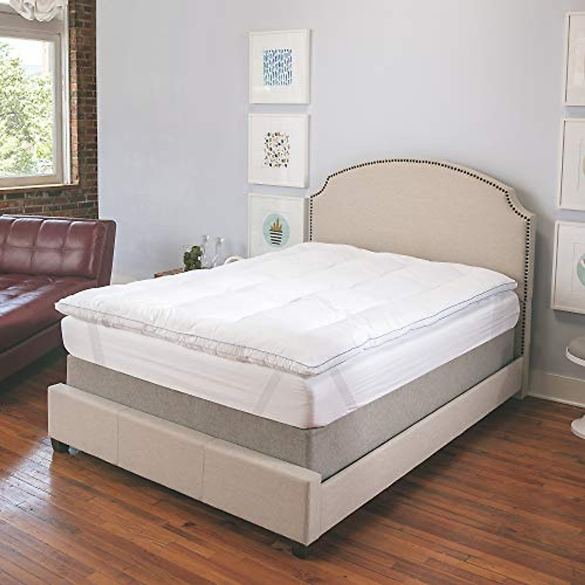 BioPEDIC Memory Plus Deluxe Mattress Topper, Queen, White