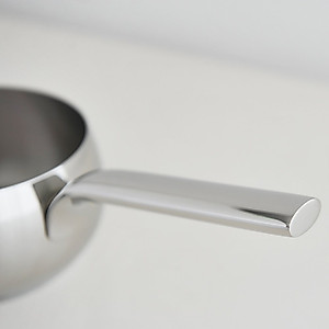 Alessi, "MAMI", Long handled saucepan in 18/10 stainless steel mirror polished,1 qt 2 oz