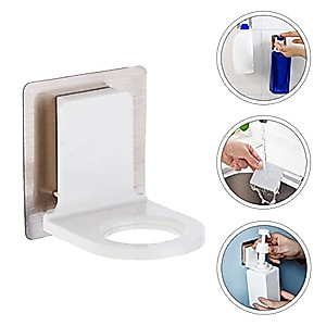 Angoily Shower Bracket Holder Type Shelf Free Toilet Bottle Shampoo Liquid Bathroom Rack Hook Hand Storage Home Kitchen Gel Seamless Punch for Suction Mounted Adhesive Self Wall