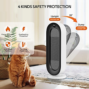 Eigffole Space Heaters for Indoor Use, Portable Electric Heater for Large Room 1500W/700W 3 Mode Switching Fast Heat in 3s Timer Remote Control Ceramic Thermostat Oscillating for Room Office Desk