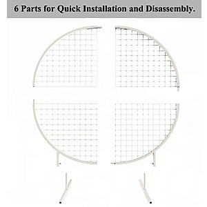 LANGXUN 5ft White Metal Round Balloon Arch kit, White Circle Mesh Arch Stand for Wedding Decorations, Birthday Party Decorations, Baby Shower Decorations, Graduation Party, Photo Backdrop Decoration