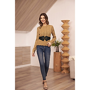 GRACE KARIN Women's Leather Belt Fashion Soft Faux Leather Waist Belts For Jeans Dress Black M