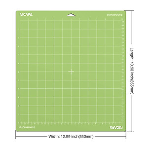 Nicapa 12x12 inch Standard Grip Cutting Mat for Cricut Maker 3/Maker/Explore 3/Air 2/Air/One (3 Pack) Standard Adhesive Sticky Green Quilting Replacement Cut Mats