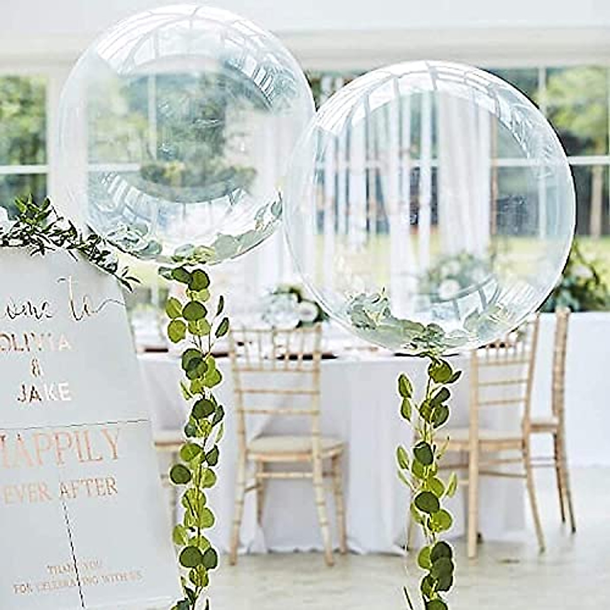 50 PCs Clear Bobo Balloons 20 inches Transparent Bubble Balloon for Light Up LED Balloons,Christmas, Party Events, Wedding, Anniversary, Indoor and Outdoor Decoration, Family Reunion and Birthdays