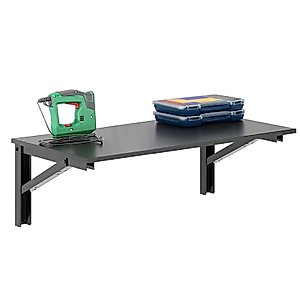 Need Wall Mounted Desk - Heavy Duty Folding Work Table Length 36" Width 20"/Small Space Hanging Desk Perfect Addition to Home/Office/Kitchen & Dining Room AC15CB(9050)