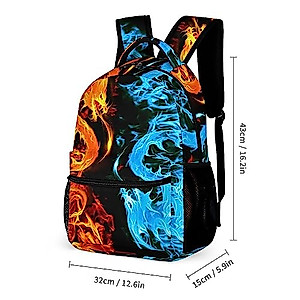 Ice & Fire Dragon Backpack, Stylish Laptop Bag Durable Dragon Daypack with Multiple Pockets, Classic Shoulders Backpack(Ice & Fire Dragon)