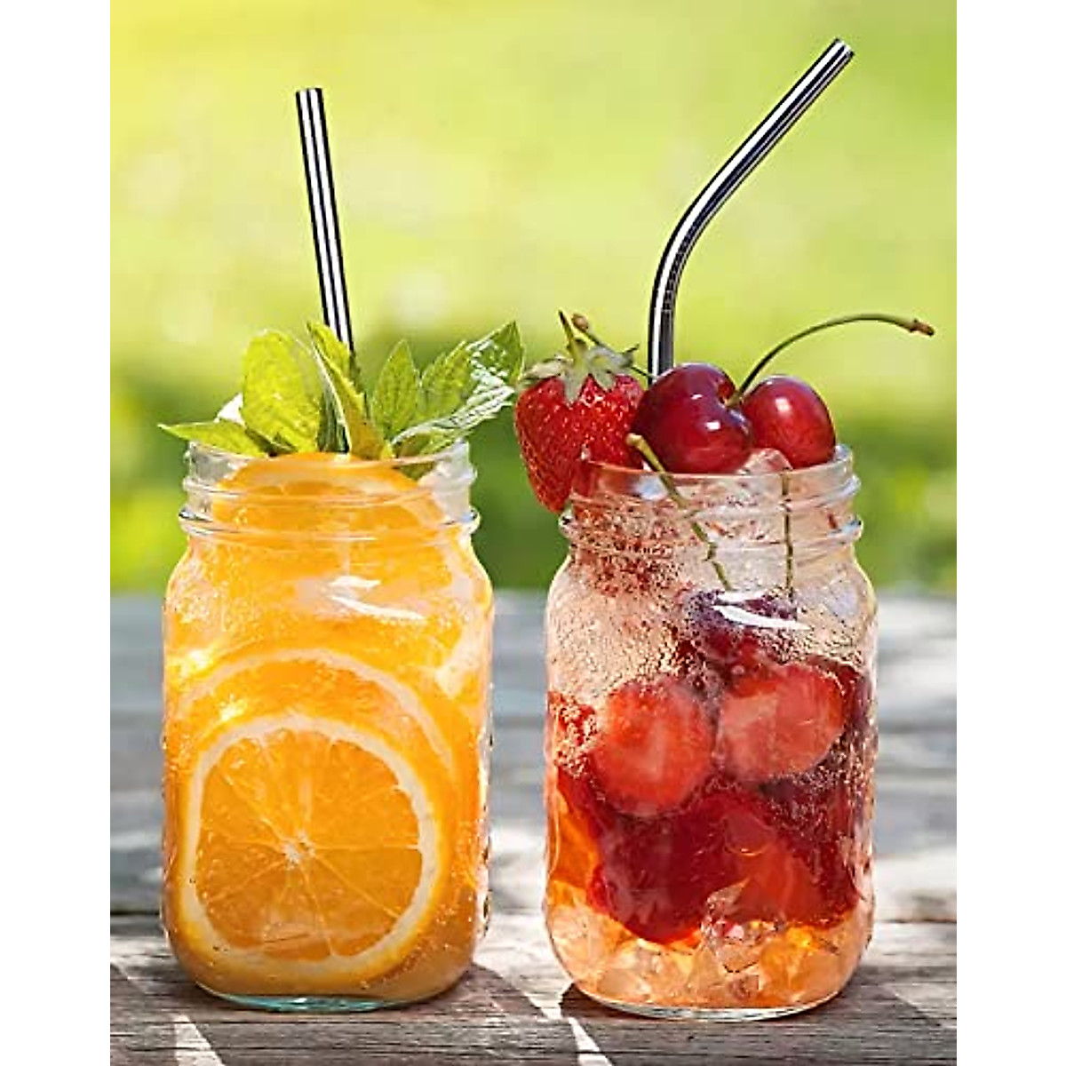 ( 2 PACK ) - Mason Jar Mugs with Handle, Stainless Steel Straw, & metal Lids 16 oz. (480ml) | Mason Jar Drinking Glasses | Reusable Boba Bubble Tea & Smoothie Cups | Tumbler for Bubble Tea, smoothie