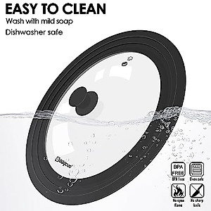 GDDGCUO Universal Pan Lids, Large Silicone Pot lids for Pots, Pans & Skillets - Fits 13", 14" & 15" Diameter Cookware, Frying Pan lid BPA Free and Dishwasher Safe