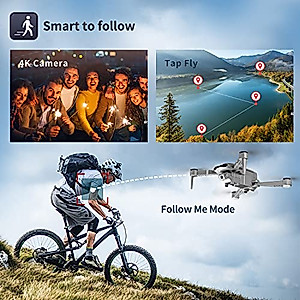 4DF3 GPS Drone with 4K Camera for Adults,5G FPV Live Video RC Quadcopter for Toys Gift,GPS Auto Return Home, Follow Me,Gravity Control,Waypoint Fly, Headless Mode，2 Batteries,