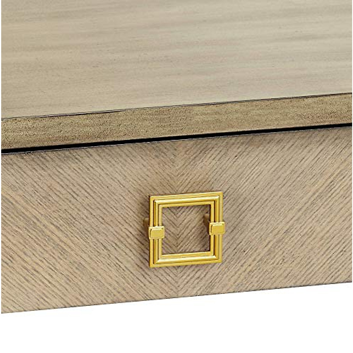 Coast to Coast Wheaton Modern Metal Ash Wood Rectangular Writing Desk 49 1/2" x 23" with 2-Drawer Gold Brown Open Leg for Living Room Bedroom Bedside Entryway House Balcony Office Bathroom