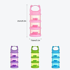 Baby Milk Powder Dispenser, 3 Layers Stackable Cute Cat Travel Portable Formula Container, Milk Powder Formula Dispenser for Fruits, Snacks and Nuts