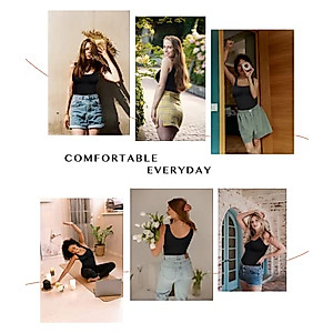 FeelinGirl Shapewear Tops for Women Tummy Control Compression Tank with Bra Smoothers and Shapers Top Beige M/L