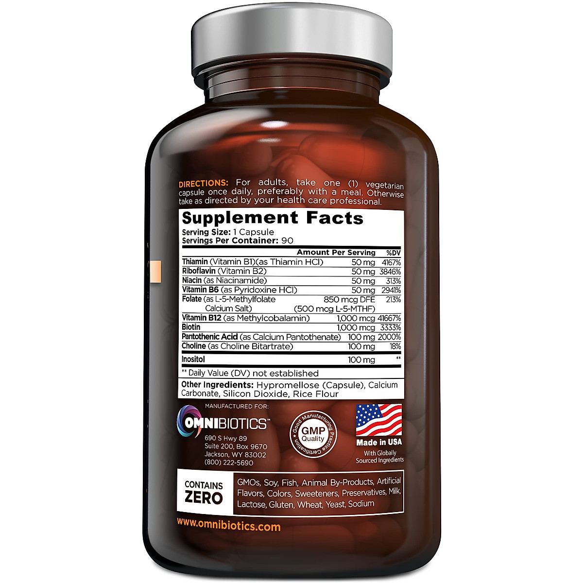 Vitamin B Complex PRO - High Potency B Complex Supplement with Methyl B12, Methyl Folate, and Complete B complex (B1, B2, B3, B5, B6, B7, B8, B9, B12) - Vitamin B Complex capsules - 90 Vegan Capsules