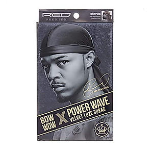 KISS RED Bow Wow Power Wave Velvet Luxe Durag (Charcoal Grey)