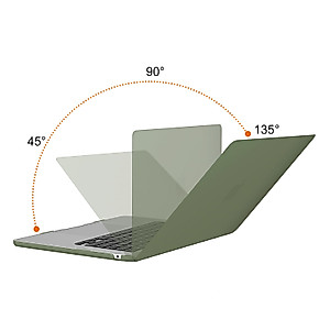 MOSISO Compatible with MacBook Air 15 inch Case 2023 2024 Release M3 A3114 M2 A2941 Liquid Retina Display Touch ID, Plastic Hard Shell Case&Keyboard Cover&Screen Protector&Type C Adapter, Army Green