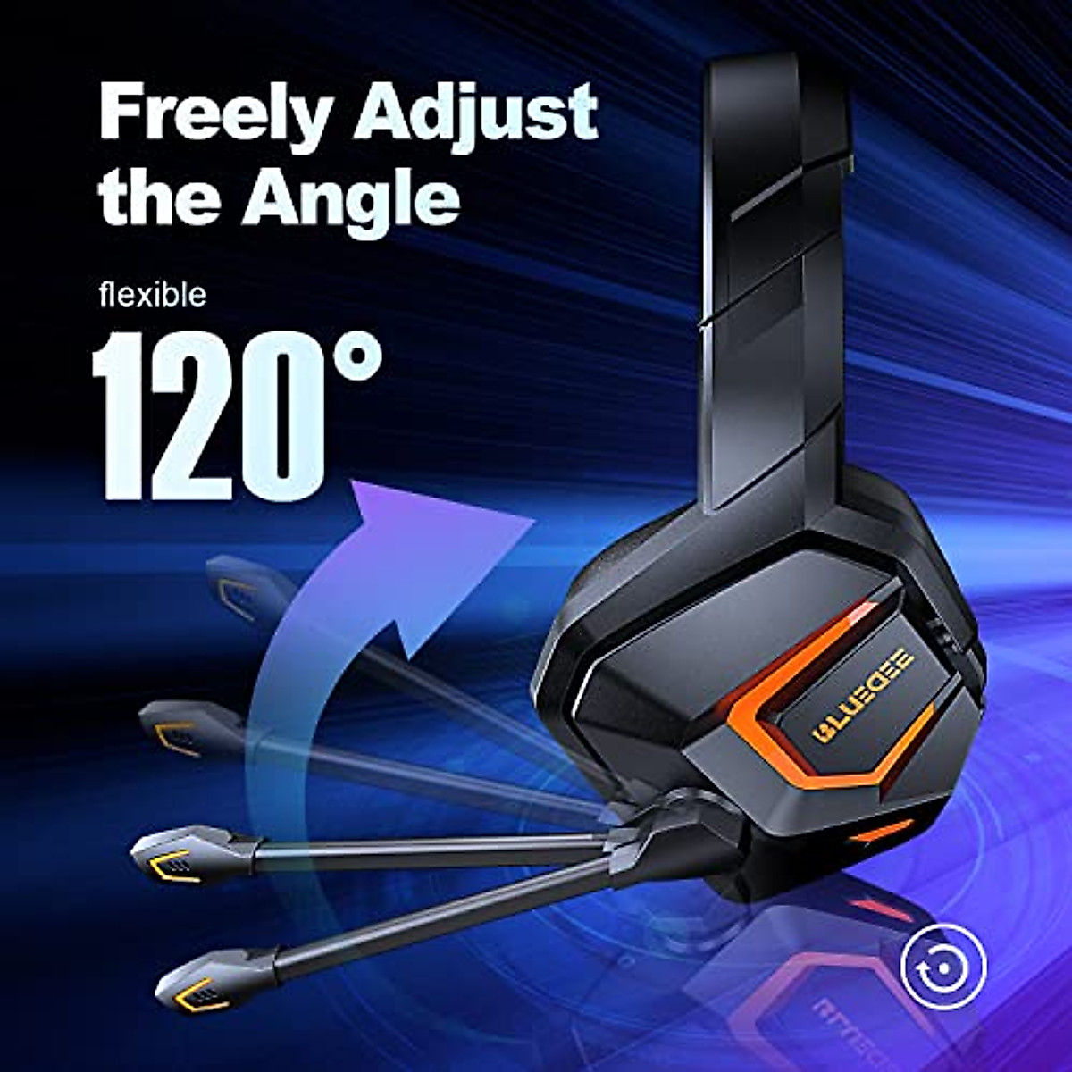 DEEBOX Wireless Gaming Headsets with Mic for PC PS4 PS5 Playstation 4 5, Bluetooth USB Gamer Headphones with Noise Cancelling Microphone for Computer Laptop PC Mac