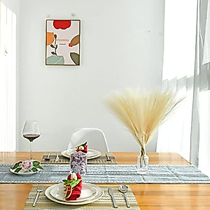 Mandy's 6pcs Yellow Silk Pampas Grass Artificial Flowers 18" for Home Kitchen Wedding Decorations Wedding Floral Arrangement （Vase not Include）