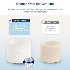 LEVOIT 10-Pack Humidifier Replacement Filters, Capture Fine Particles in Water Tank to Improve Humidification Efficiency, Compatible with Dual150, Dual200S, Classic300(S), LV600S, OasisMist, White