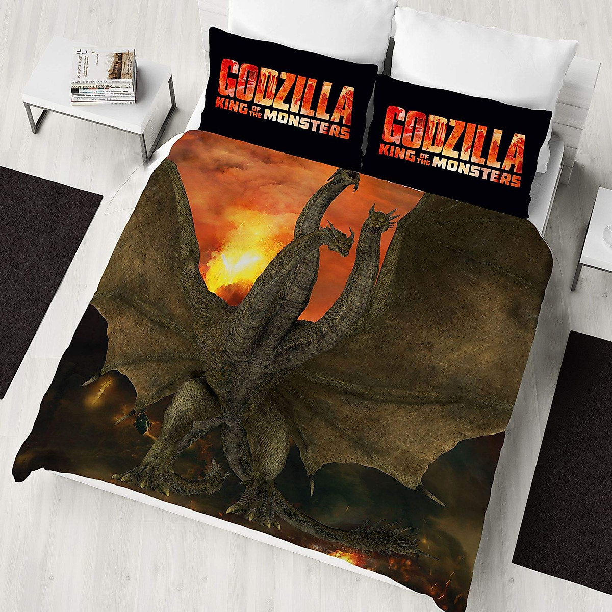 Godzilla Vs Ghidorah Double Duvet Cover Set
