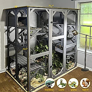 Aivituvin Iguana cage Chameleon Habitat Reptiles Cage for Bearded Dragon Lizard Squirrel Sugar Gliders Extra Large