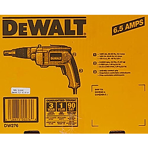 DEWALT Drywall Screw Gun, Variable Speed Reversible, 6.5-Amp (DW276)