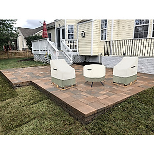 LSongSKY Outdoor Rocking Chair Cover 2 Pack, 100% Waterproof Heavy Duty Chair Covers, Patio Rocking Chair Covers for Outdoor Furniture, 26" W x 32.5" D x 43" H inches, White & Grayish Green