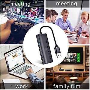 YFDSPSM USB hub 3.0 one USB 3.0 Professional Data Port and Three Common Ports.Tpye-c Interface is Suitable for Notebook MacBook MacPro macmini iMac Surface Pro XPS, Mouse and Keyboard