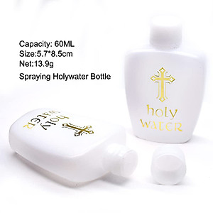 JIDAFANG-US 20Pack Holy Water Container Holy Water Empty Containers with Gold Cross 60ml Holy Water Plastic Bottle for Compact and Portable Catholic Holy Water Bottle (SDSNTGKJY427)
