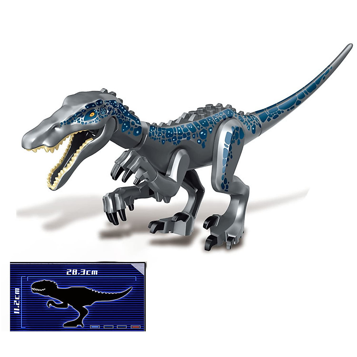 Adove 2 Pack Dinosaur Building Blocks Toys, 11 Inch Jurassic Animal Take Apart Dino Kids, Dinosaur Sticker Included (Baryonyx & Pterodactyl)