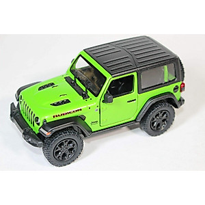 KiNSMART 2018 Jeep Wrangler Rudicon Hard Top Green 5" 1:34 Scale Die Cast Metal Model Toy w/ Pullback Action