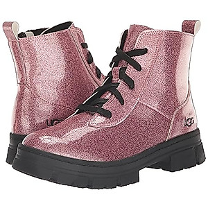 UGG Girls T Ashton LACE UP Fashion Boot, Glitter Pink, 12 Little Kid