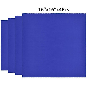 Wisdompro Extra Large 4-Pack Microfiber Cleaning Cloth For Laptop, LCD TV, Computer Screen, Monitor, Tablet, Camera Lens, Glass, Lenses, Phone, iPhone, iPad, other Delicate Surface - Blue (16x16 Inch)
