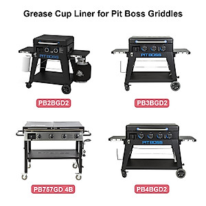 BMMXBI 10-Pack Grill Grease Cup Liners for Pit Boss 2/3/4 Burner Gas Griddles Disposable Aluminum Pans Liners Compatible with Country Smoker 4 B and Blue Rhino Razor GGC1643M GGC1643L GGC2241L Grill