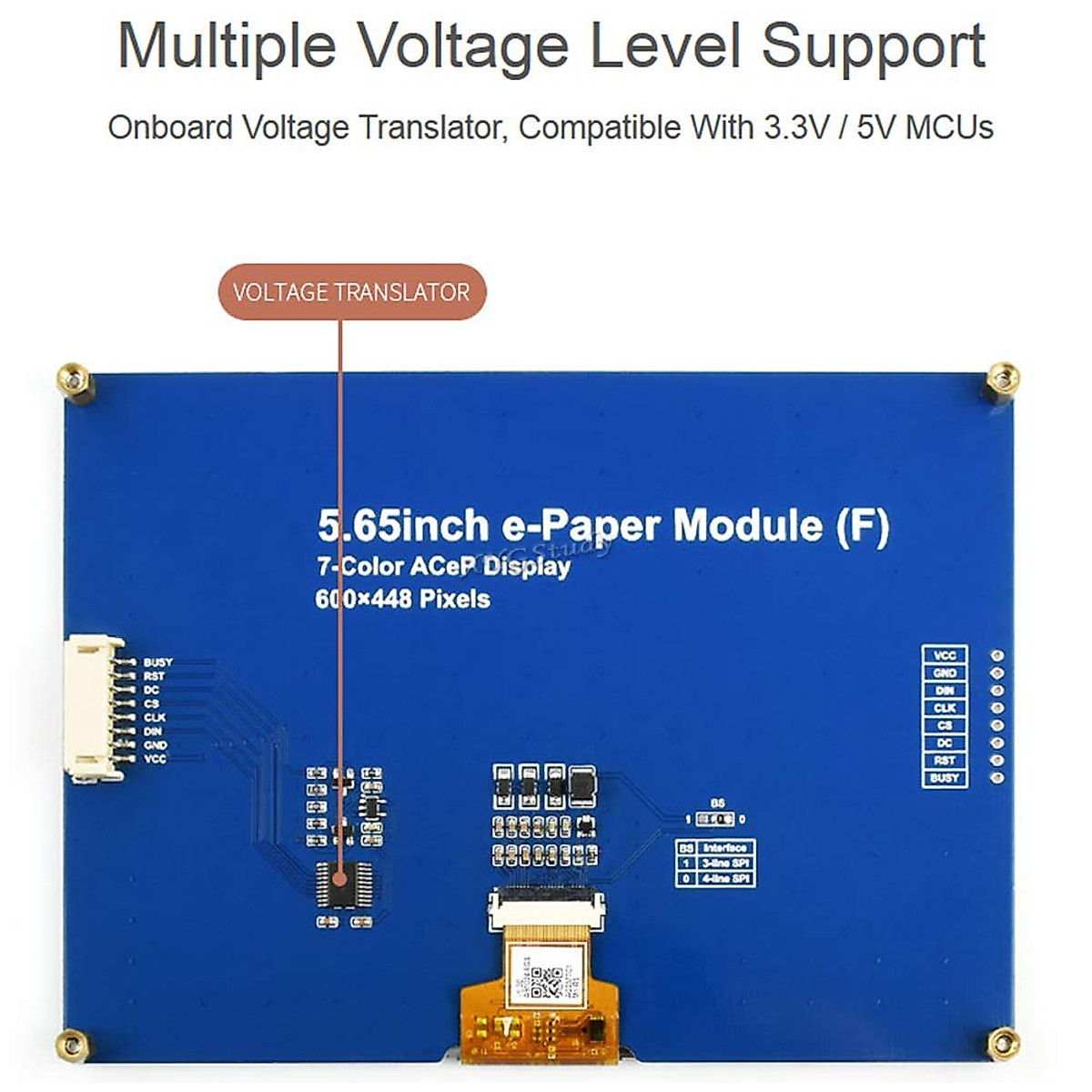 XYGStudy for Raspberry Pi Jetson Nano 5.65inch ACeP 7-Color e-Paper e-Ink Display Module SPI Interface 600×448 Pixels Colorful 5.65" Paper-Like Screen Wide Viewing Angle Low Power Consumption