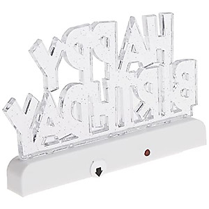 Unique Flashing Happy Birthday Cake Decoration, 4.5" x 3.5", Multicolor