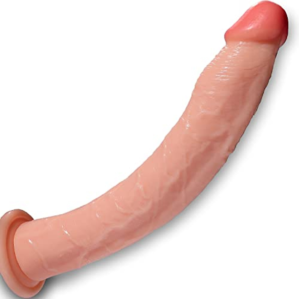 Realistic Big Dildo with Small Glans, Strong Suction Cup for Hands-Free Play, Body-Safe Material Lifelike Flexible Anal Sex Toy for Women Masturbation, 13.4"