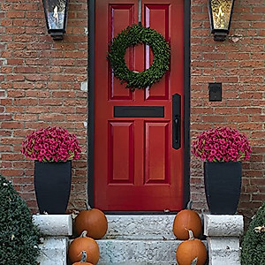 LANKAMO 15 Bundles Artificial Flowers Fake Silk Flowers Outdoor UV Resistant Faux Flowers Plastic Fabric Greenery Plants for Hanging Planter Kitchen Home Office Wedding Garden Decoration(Fuchsia)