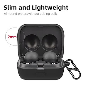 Ankersaila Case Compatible with Sony LinkBuds WF-L900,Soft Silicone Shockproof Anti-Scratch Protective Cover (Black)