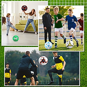 Deekin 6 Pcs Soccer Ball with Pump Official Size Indoor Outdoor Sport Soccer Ball Bulk Machine Stitched Soccer Gift for Child Teen Adult Game Training(Size 4)