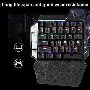 One-Handed Gaming Keyboard, 38 Keys Mechanical Numpad ​with LED Backlit, Gaming Keypad for PC Gamer, Wired USB Numeric Keypad, Portable Mini Number Pad