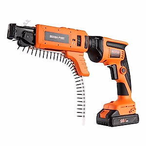 VEVOR Drywall Screw Gun Auto-Feed, 20V Max Collated Drywall Screwgun, 4200RPM Brushless Cordless Drywall Gun Kit with 2 Battery Packs, Belt Clip, Charger, Tool Bag, Screw Length and Depth Adjustable