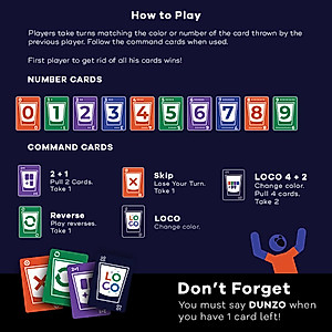 DUNZO® - Party Version of Classic Card Game with 4 Unbreakable Glasses - Draw Two, Skip, Reverse, Get Hydrated - Fun Party Game & Funny Gifts - Adult Games for Game Night - Adult Party Games