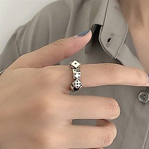 Dice Ring Punk Cube Dice Rings Multiple Dice Ring for Men Women Adjustable Dice Roller Rings Open Jewelry Gifts